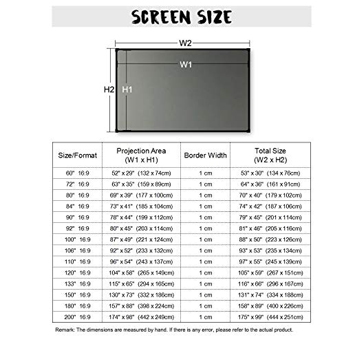 LLAMN Ambient Light Rejecting ALR 80 90 100 120 133 Inch Fixed Thin Frame Projector Screen for Home Theater Projection ( Size : 150 inch )