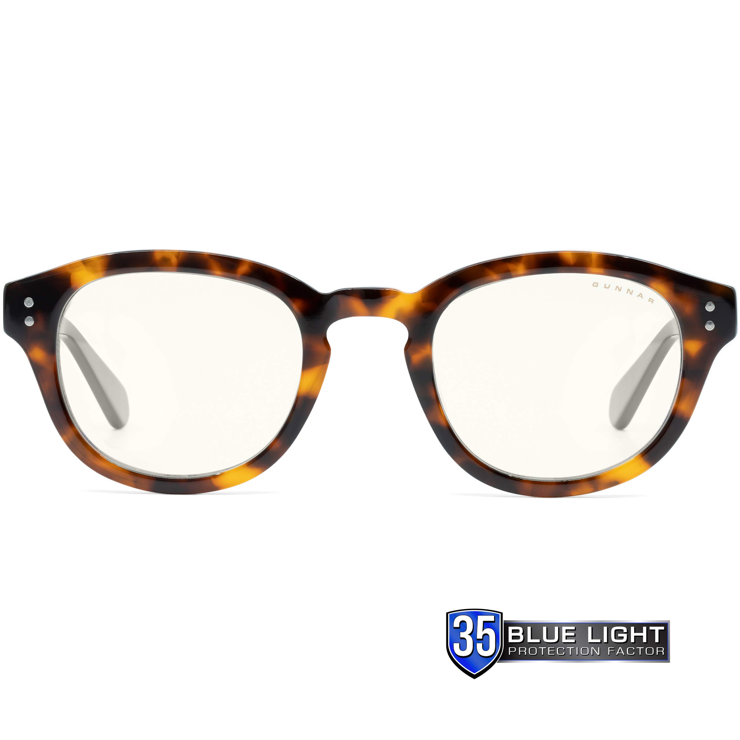 Computer Glasses | Blue Light Blocking Glasses | Emery Tortoise/Onyx by GUNNAR | Patented 35% Blue Light Protection, 100% UV Light, Anti-Reflective, Protect & Reduce Eye Strain & Dryness