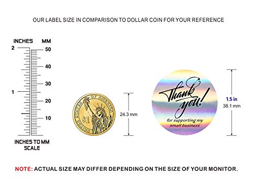 Padike 1.5" Thank You for Supporting My Small Business Stickers, 4 Designs, Highly Recommended for Small Business Owners and Online Sellers, 500 Labels Per Roll (Glitter Silver & Black, 1.5inch)