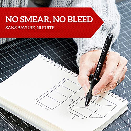 SHARPIE S-Gel | Gel Pens | Medium Point (0.7mm) | Black Ink | 12 Count