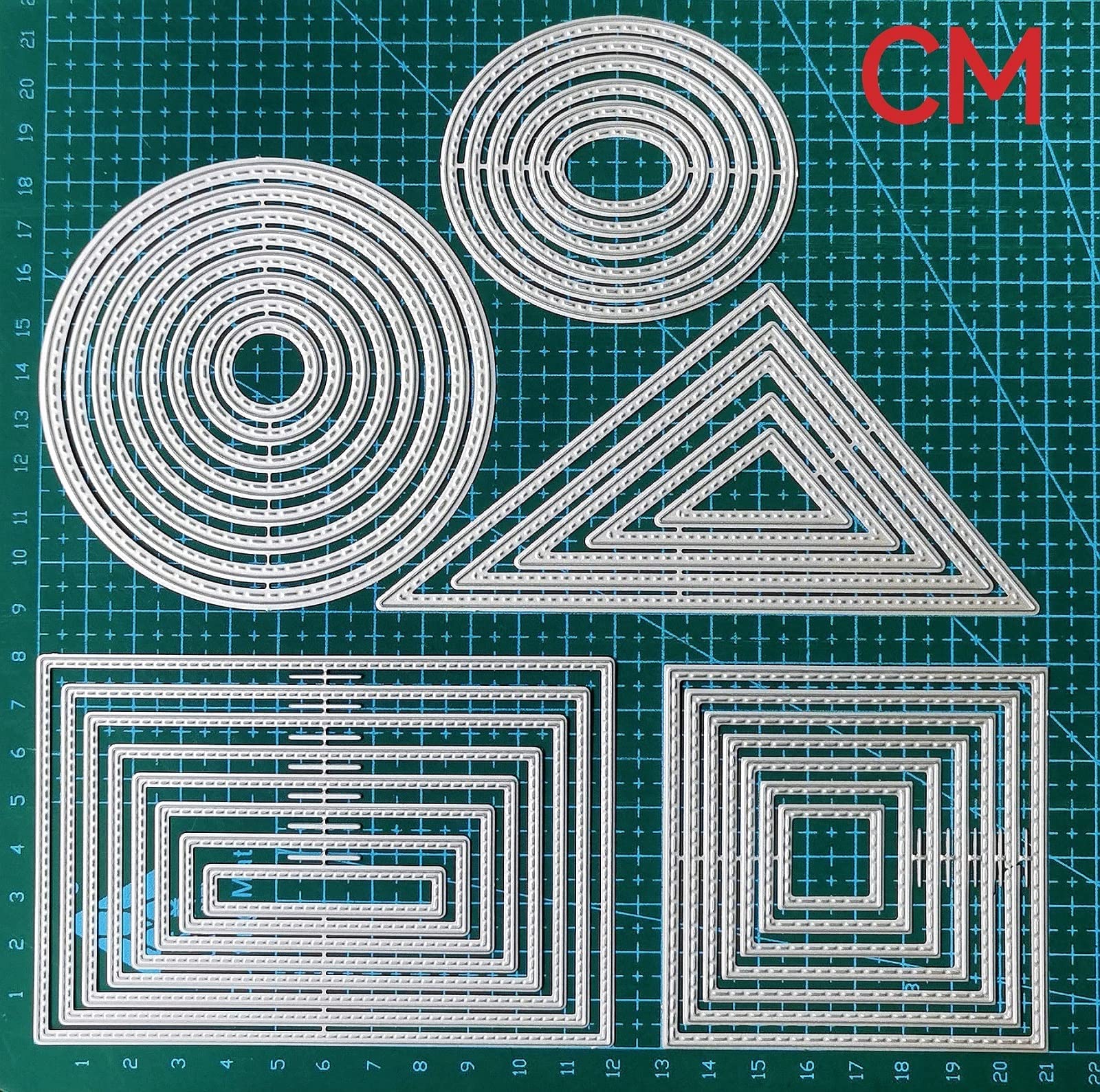 Cutting Dies Stencil Triangle Square Rectangle Round Ellipse Metal Mould for DIY Scrapbook Album Paper Card