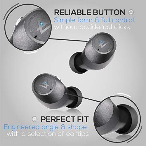 LYPERTEK SoundFree S20 - True Wireless in-Ear Headphone with QuickConnect, Wireless Charging, Ambient Sound, IPX5, 8+40h Playtime, Black