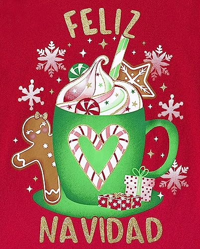 The Children's Place,Feliz Navidad Long Sleeve Christmas Graphic T-Shirt,Large (10/12)