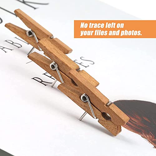 50 PCS Push Pin with Wooden Clips, Durable Wooden Push Pins, Decorative Pushpins Tacks Thumbtacks, Tacks for Cork Board Artworks Notes Photos, Craft Projects, Offices and Homes