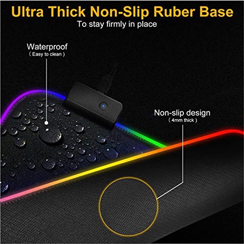 Mouse Pads RGB Anime Rimuru Tempest Gaming Mouse Pad XXL Computer Gamer Large Mousepad Led Big Carpet Keyboard Desk Mat with Backlight 30x60x0.4cm