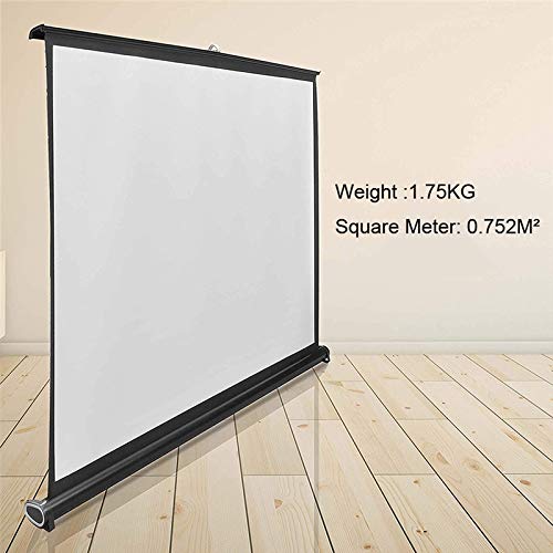 BBSJ 50" Inch 16:9 Portable Projector Screen Floor Standing Fold-Out Roll-Up Tripod Manual, Mobile Movie Screen Home Theater