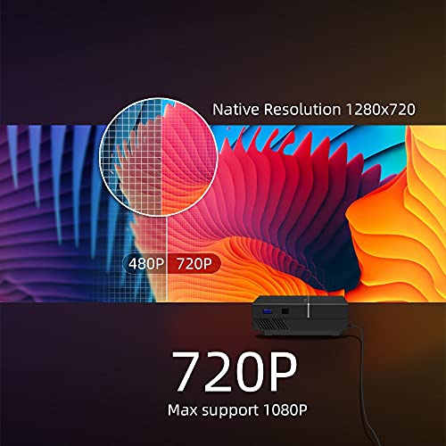 FZZDP K8 Mini LED Video Portable 1080P 150inch Home Theater Digital Projector for 3D 4K Cinema ( Color : K8 add TV Box )