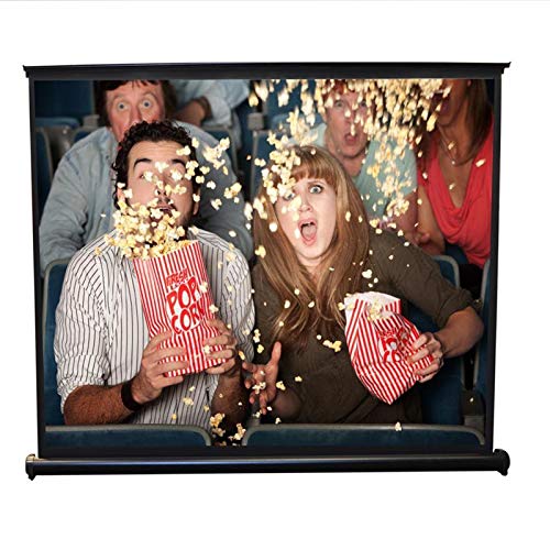 BBSJ 50" Inch 16:9 Portable Projector Screen Floor Standing Fold-Out Roll-Up Tripod Manual, Mobile Movie Screen Home Theater