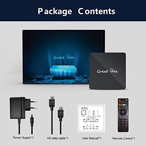 Great Bee One Year Android 10 Arabic 4K TV Box for IPTV with Google YouTube and Chromecast