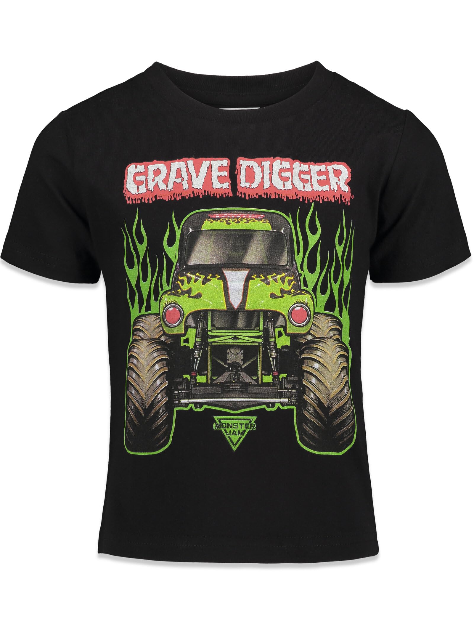 Monster Jam Little Boys 3 Pack Graphic T-Shirts Kids Black/Red/Grey 7