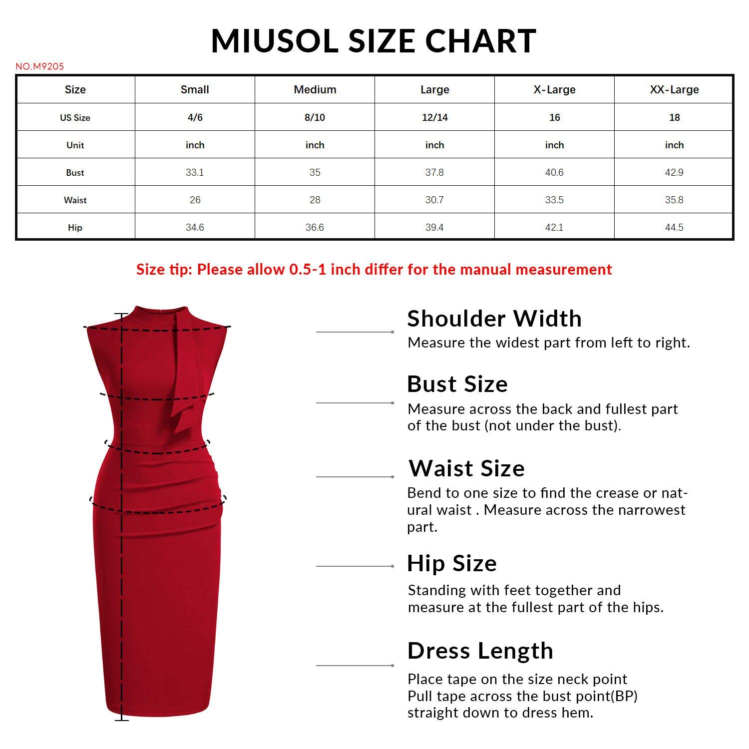 Miusol Women's Retro 1950s Style Half Collar Ruffle Cocktail Pencil Dress (Large,Red)