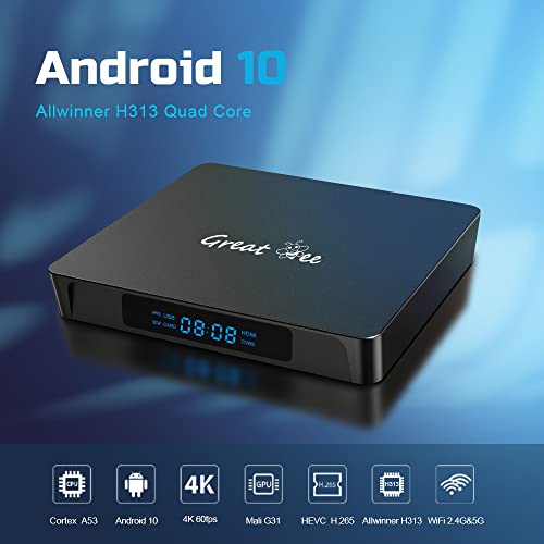 Great Bee One Year Android 10 Arabic 4K TV Box for IPTV with Google YouTube and Chromecast