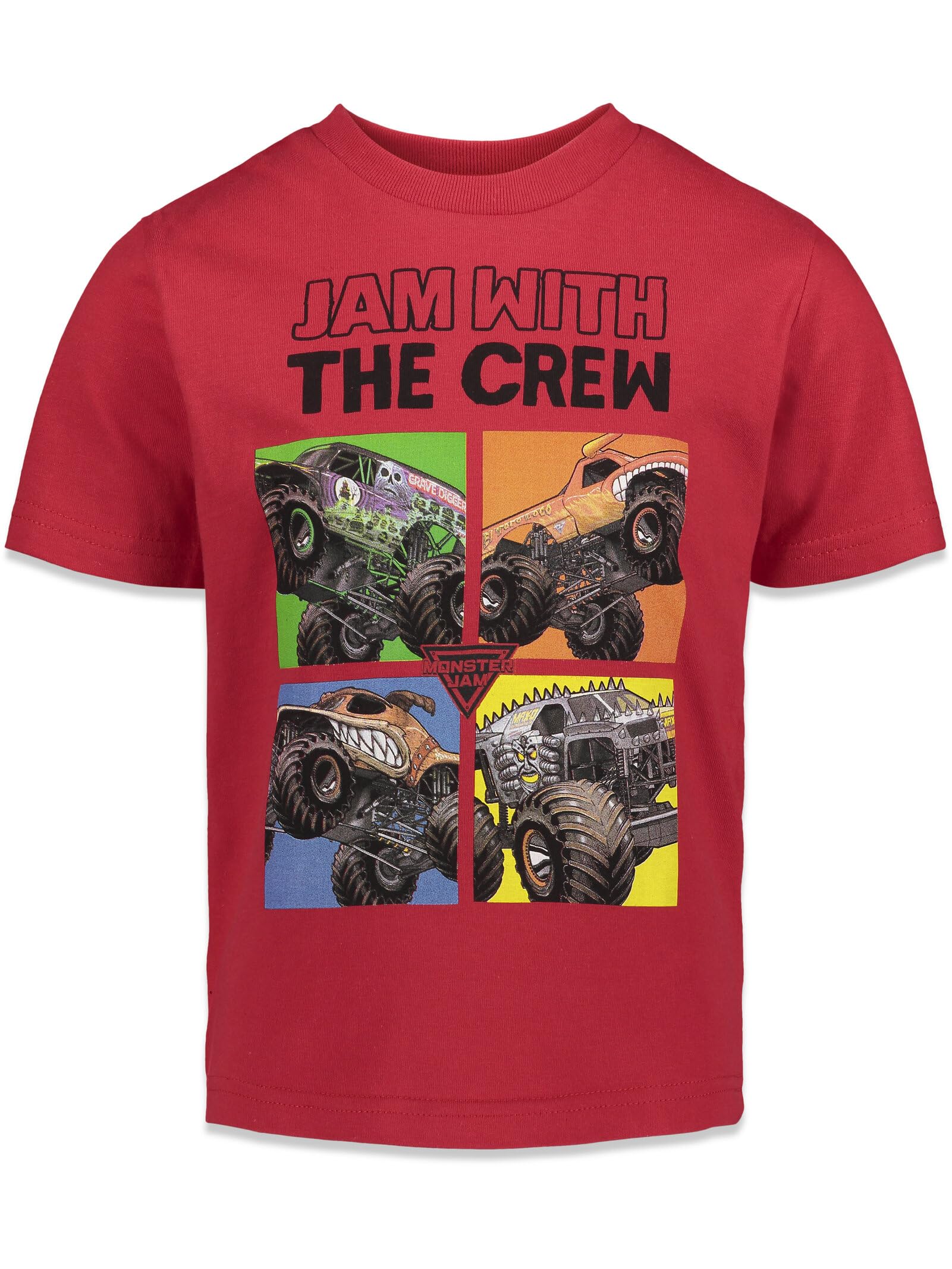 Monster Jam Little Boys 3 Pack Graphic T-Shirts Kids Black/Red/Grey 7