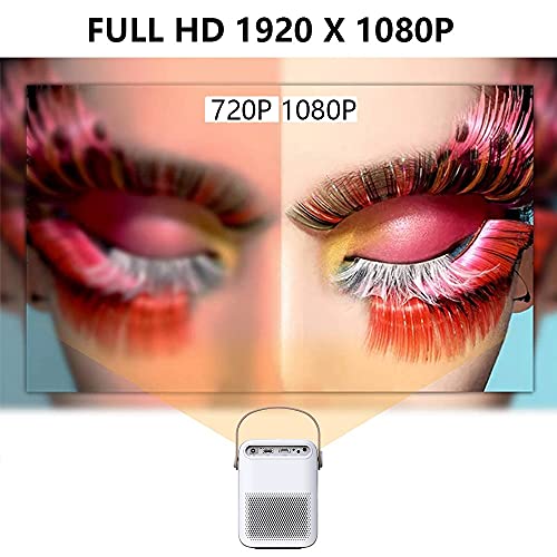 NIZYH Projector 1080P Full Hd Mini Projector for Home ET30 Theater 4K Viedo Beamer Portable Led for Smartphone (Size : Android Battery)