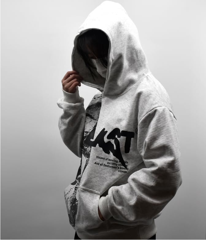 Y2K Hoodie Gothic Casual Alphabet Blast Print Pattern Skull Fashion Hoodie Men Harajuku Men Clothing