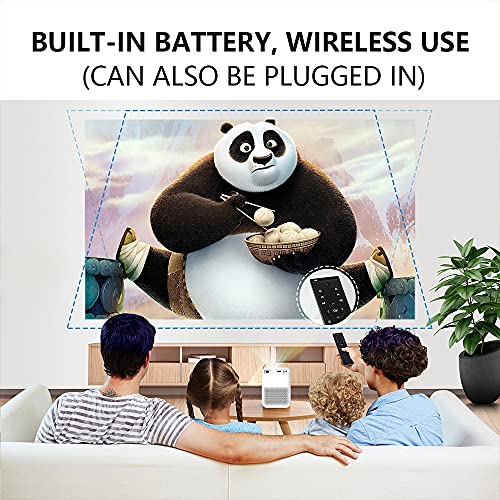 NIZYH Projector 1080P Full Hd Mini Projector for Home ET30 Theater 4K Viedo Beamer Portable Led for Smartphone (Size : Android Battery)