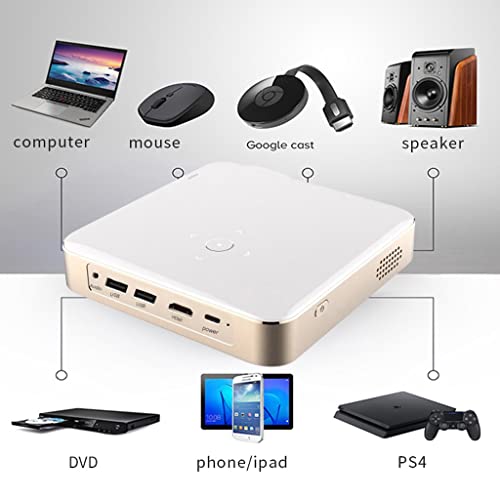 LDCHNH S350 Mini Dlp Projector Smart Tv Android 9.0 Pico Protable 1080p Outdoor 4k Cinema for Smartphone (Color : E)