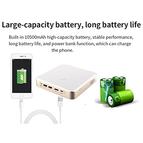 LDCHNH S350 Mini Dlp Projector Smart Tv Android 9.0 Pico Protable 1080p Outdoor 4k Cinema for Smartphone (Color : E)