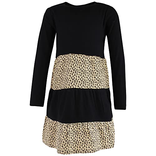 Hudson Baby Infant and Toddler Girl Cotton Dresses, Leopard Gold Heart, 6-9 Months