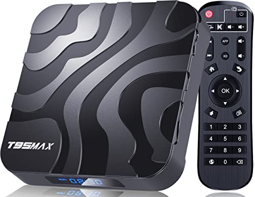 Android TV Box 12.0, T95MAX Android TV Box H618 4GB 32GB Android Box Support 2.4G/5.8G WiFi6 Bluetooth 5.0 Ethernet LAN 6K 3D TV Box