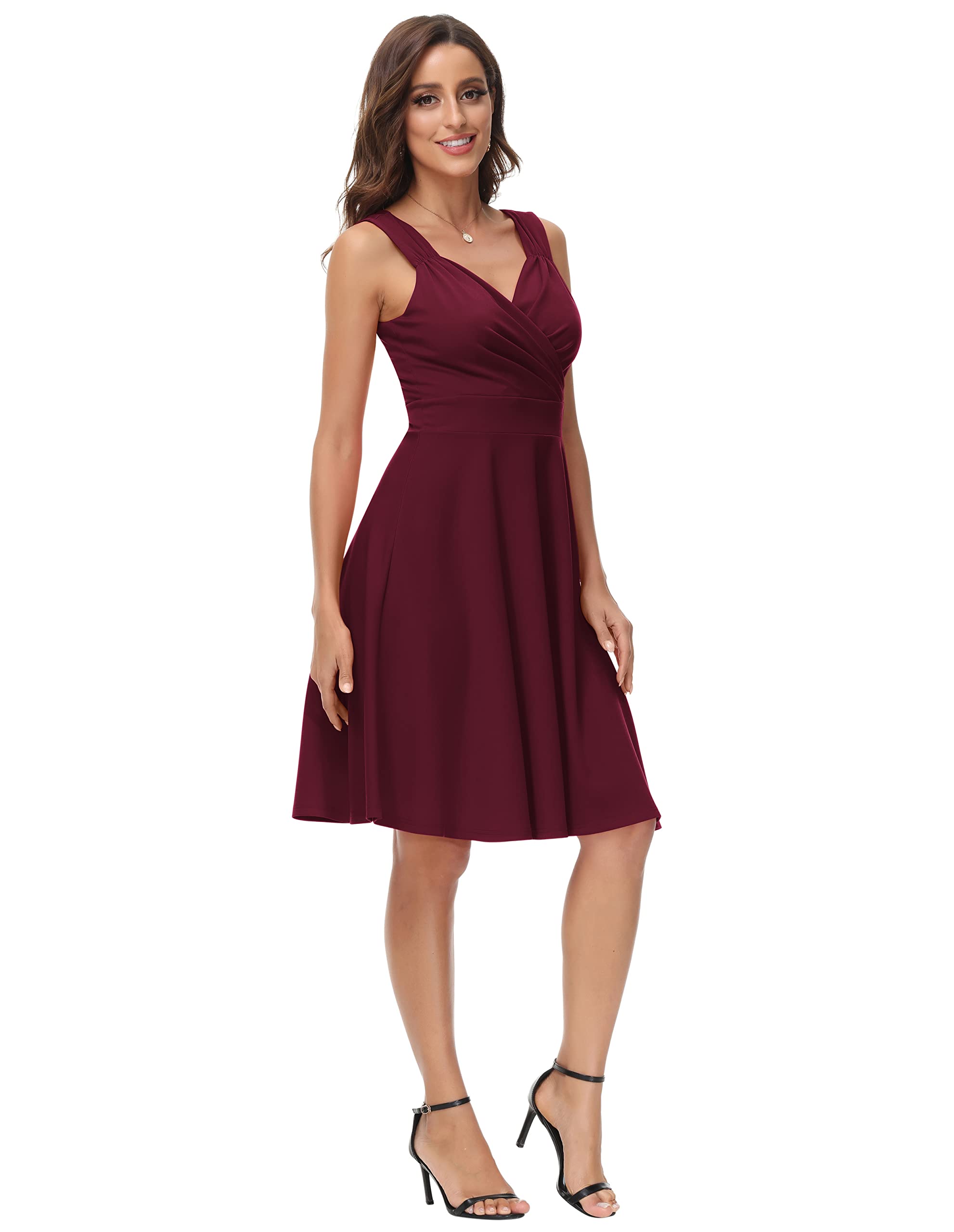 GRACE KARIN Women's A-line Bridesmaid Wedding Dress Size M Dark Wine
