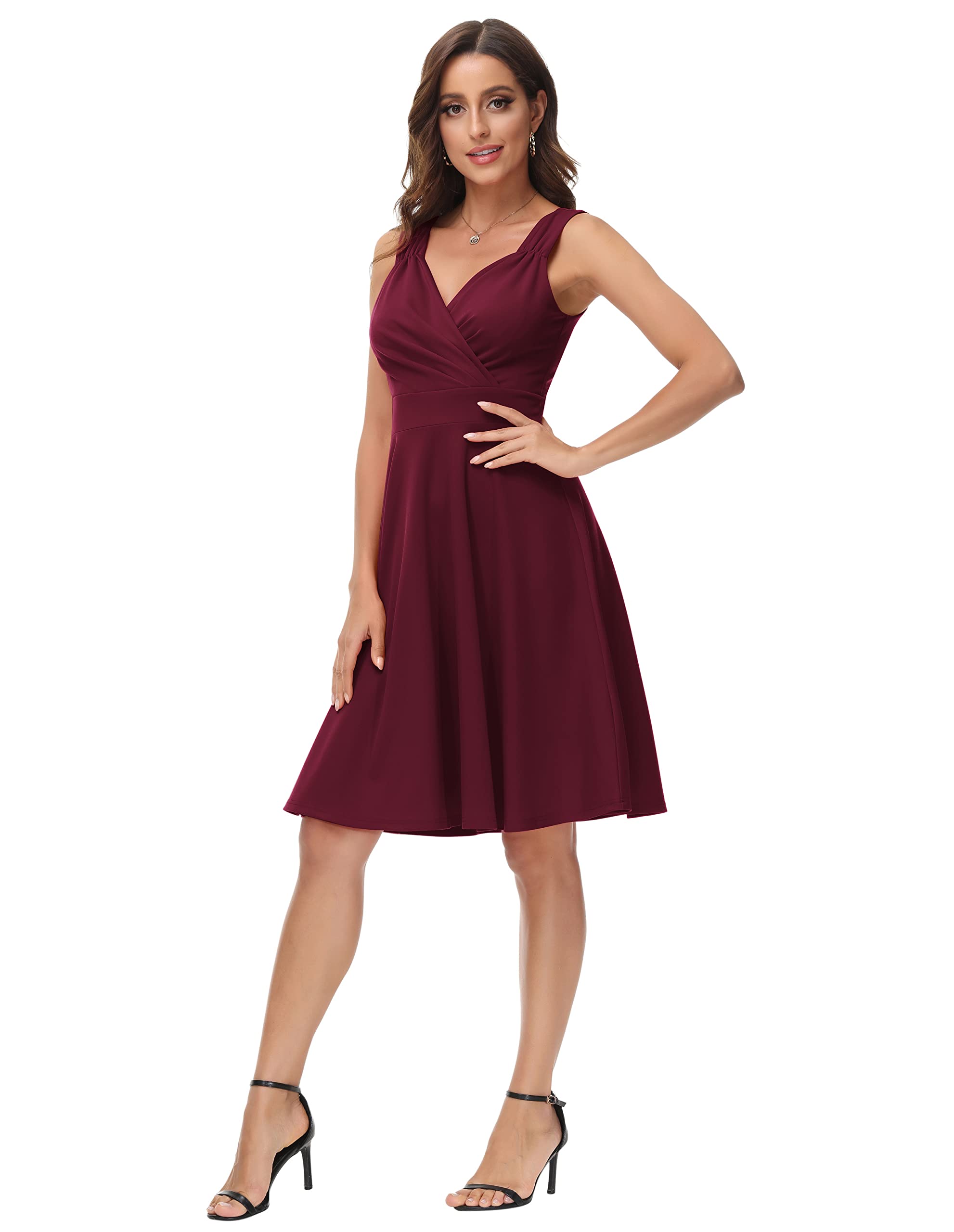 GRACE KARIN Women's A-line Bridesmaid Wedding Dress Size M Dark Wine