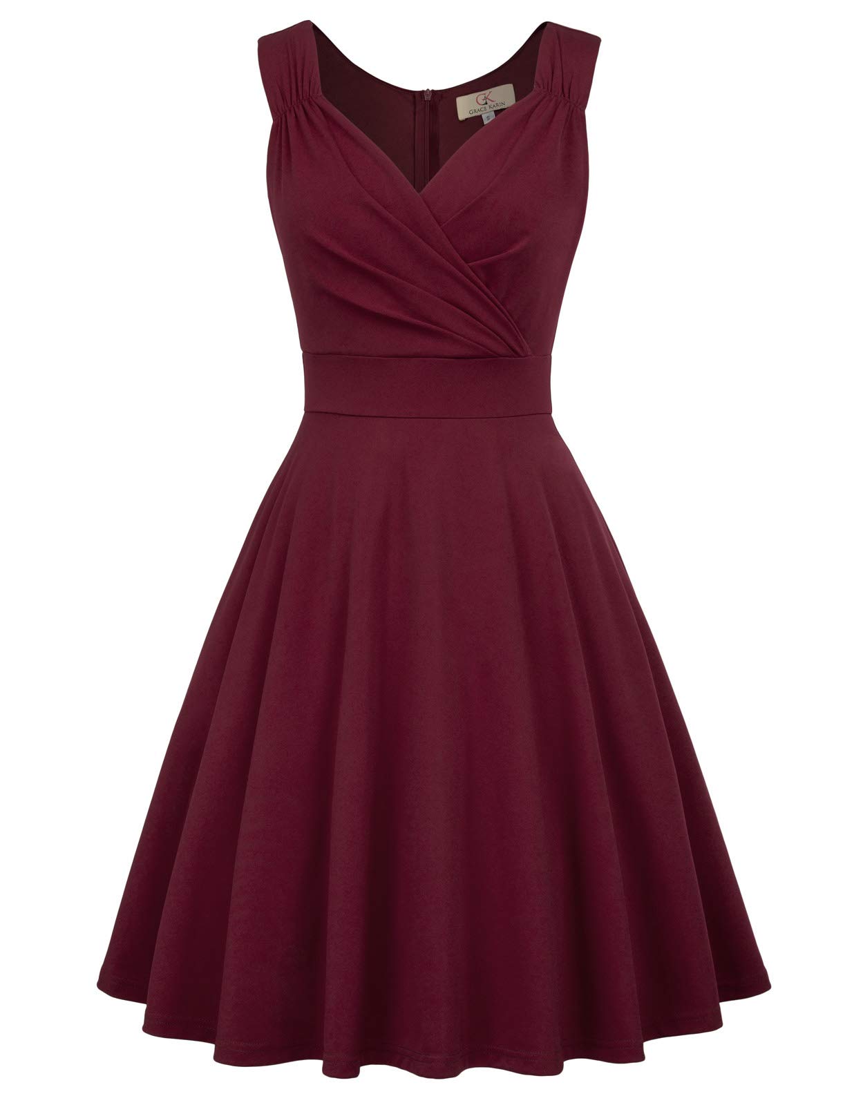 GRACE KARIN Women's A-line Bridesmaid Wedding Dress Size M Dark Wine