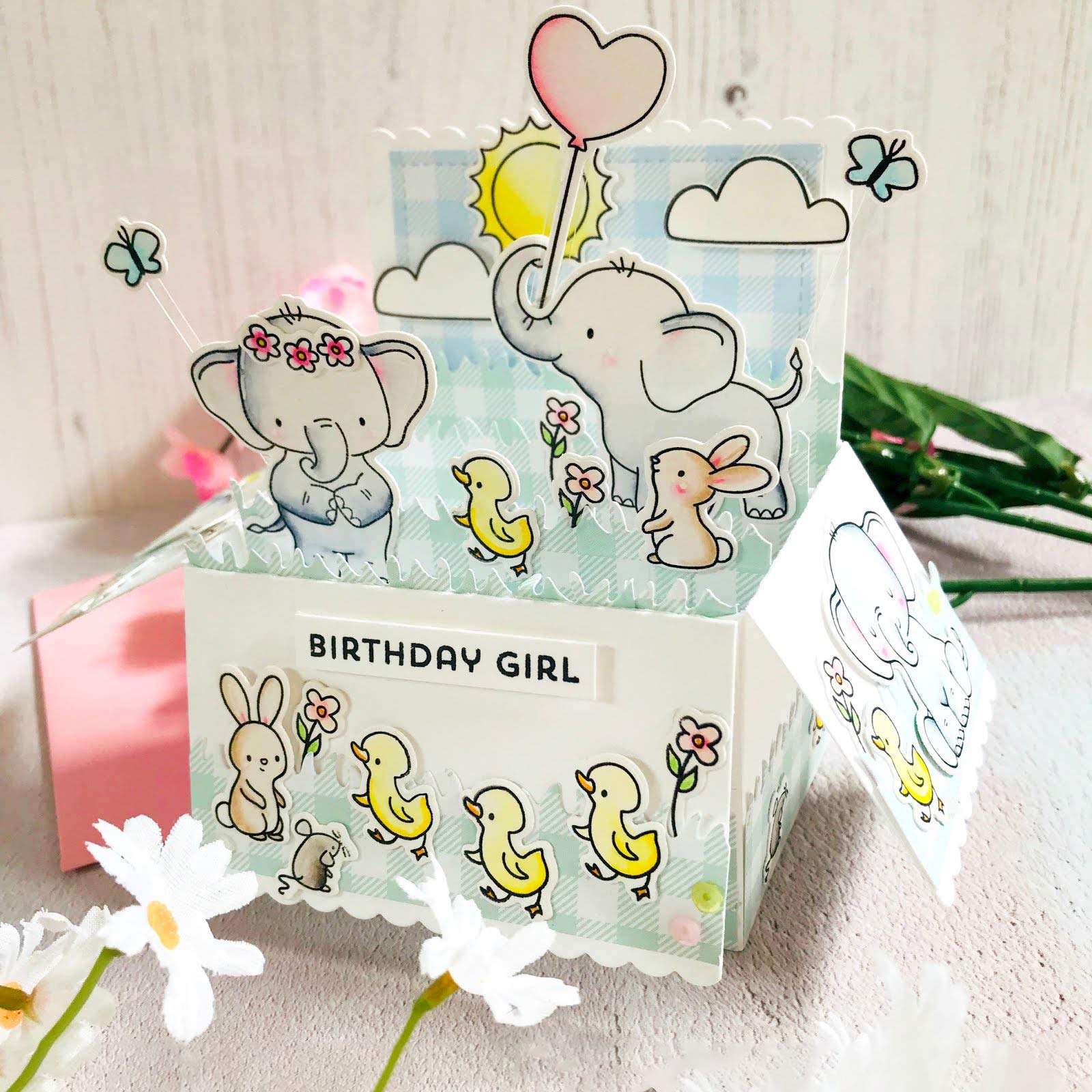 Stamp and Cutting Dies Set for DIY Craft Scrapbooking Card Making Friends Greetings Elephant Rabbit