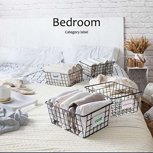 50pcs Labels for Storage Bins Plastic Label Clip, Basket Labels Clip On Wire Shelf Price Label Holder Merchandise Sign Display Holder, 50pcs Label Insert Included (6x4cm)