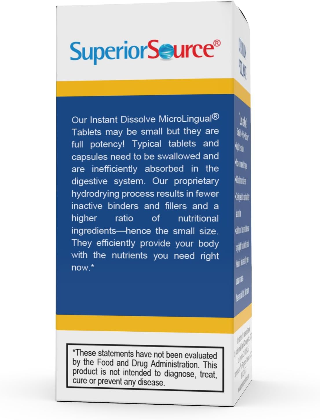 Superior Source Chromium Picolinate - Supplement for Women & Men - Supplement Formula Supports Healthy Sugar Metabolism - Mineral Supplement Aids Overall Health - 500 mcg, 50 Instant Dissolve Tablets