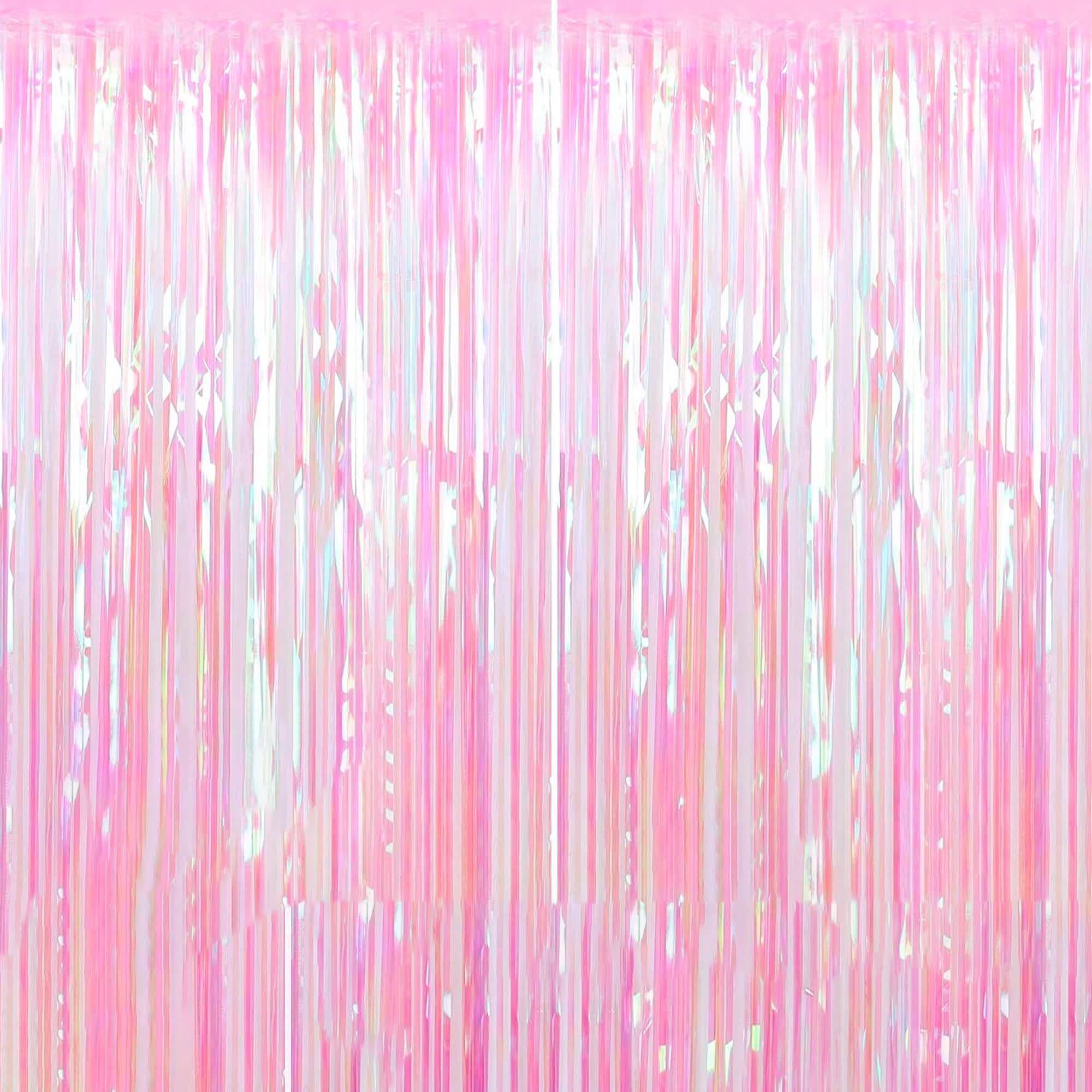 Dazzle Bright 2 Pack Backdrop Curtain, 3FT x 8FT Metallic Tinsel Foil Fringe Curtains Photo Booth Background for Baby Shower Party Birthday Wedding Engagement Bridal Decorations (Multicolor, 2)