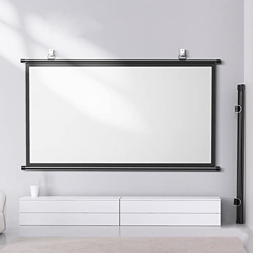 LISSY 60"/72" Projector Screen Manual Pull Down Projection Screen HD Wall-Mounted Movie Screen Home Theater Projector Screen Wrinkle-Free (Size : 60inch-4:3)