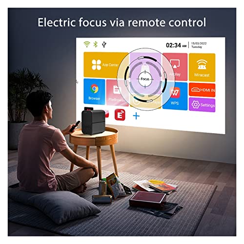 M6A 1080P LED Video Projector Android 9.0 6000 Lumens 5G WiFi Electric Focus for 4K Home Cinema Smartphone ( Color : M6A 1080P )