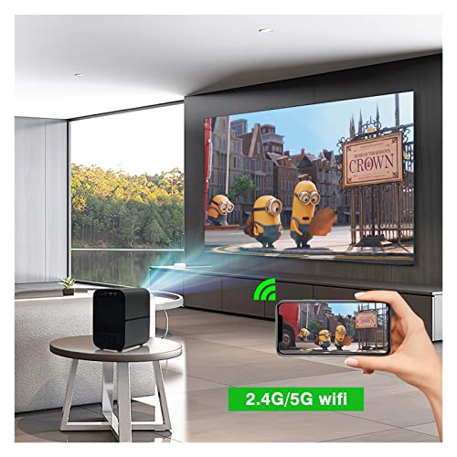 M6A 1080P LED Video Projector Android 9.0 6000 Lumens 5G WiFi Electric Focus for 4K Home Cinema Smartphone ( Color : M6A 1080P )