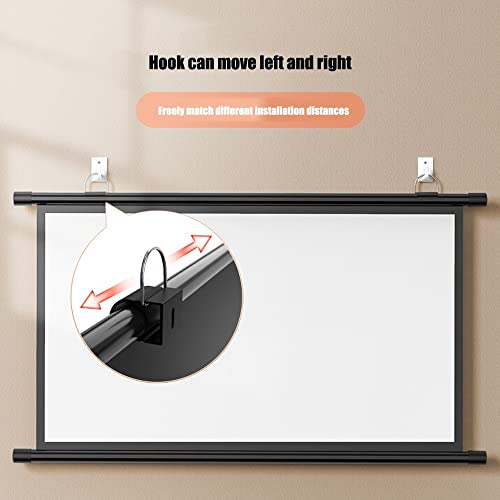 LISSY 60"/72" Projector Screen Manual Pull Down Projection Screen HD Wall-Mounted Movie Screen Home Theater Projector Screen Wrinkle-Free (Size : 60inch-4:3)