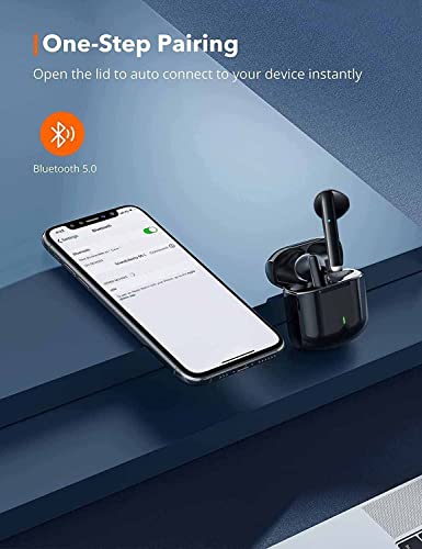 wzson Wireless Earbuds,Bluetooth 5.0 Noise Cancelling Earbuds,Bluetooth Headphones 3D HiFi Stereo Bass,IPX5 Waterproof Sports Touch Control with USB-C Fast Charge Mini Charging Case for Android iOS
