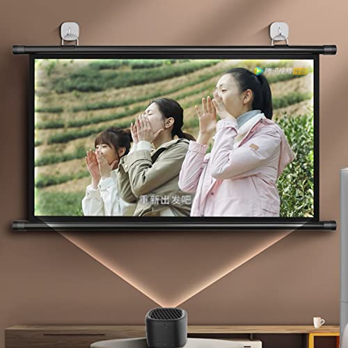 LISSY 60"/72" Projector Screen Manual Pull Down Projection Screen HD Wall-Mounted Movie Screen Home Theater Projector Screen Wrinkle-Free (Size : 60inch-4:3)