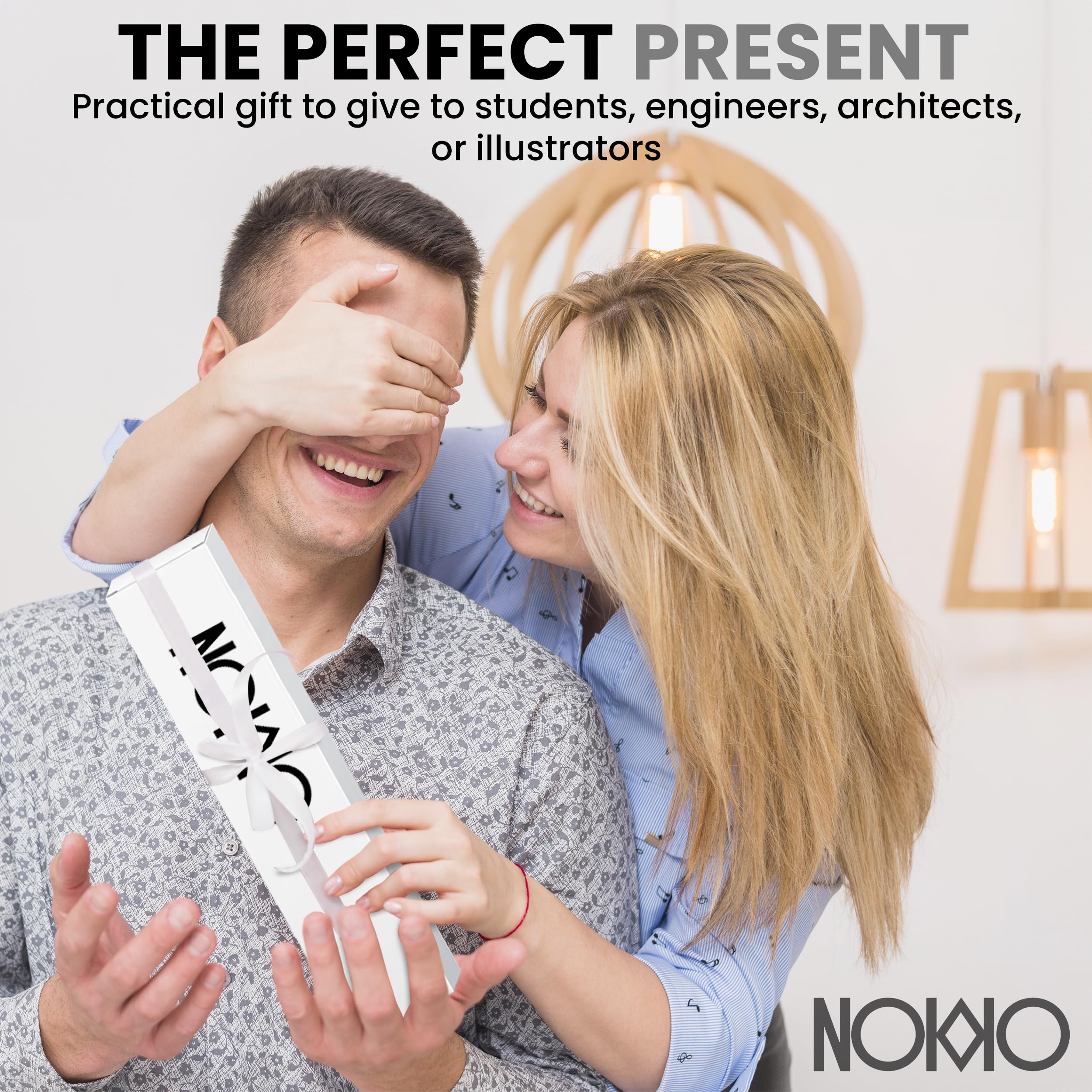 NOKKO Architectural and Engineering Scale Ruler Set - Professional Measuring Kit for Drafting, Construction - Imperial and Metric Conversion Table Included - Laser-Etched Markings, Anodized Aluminum