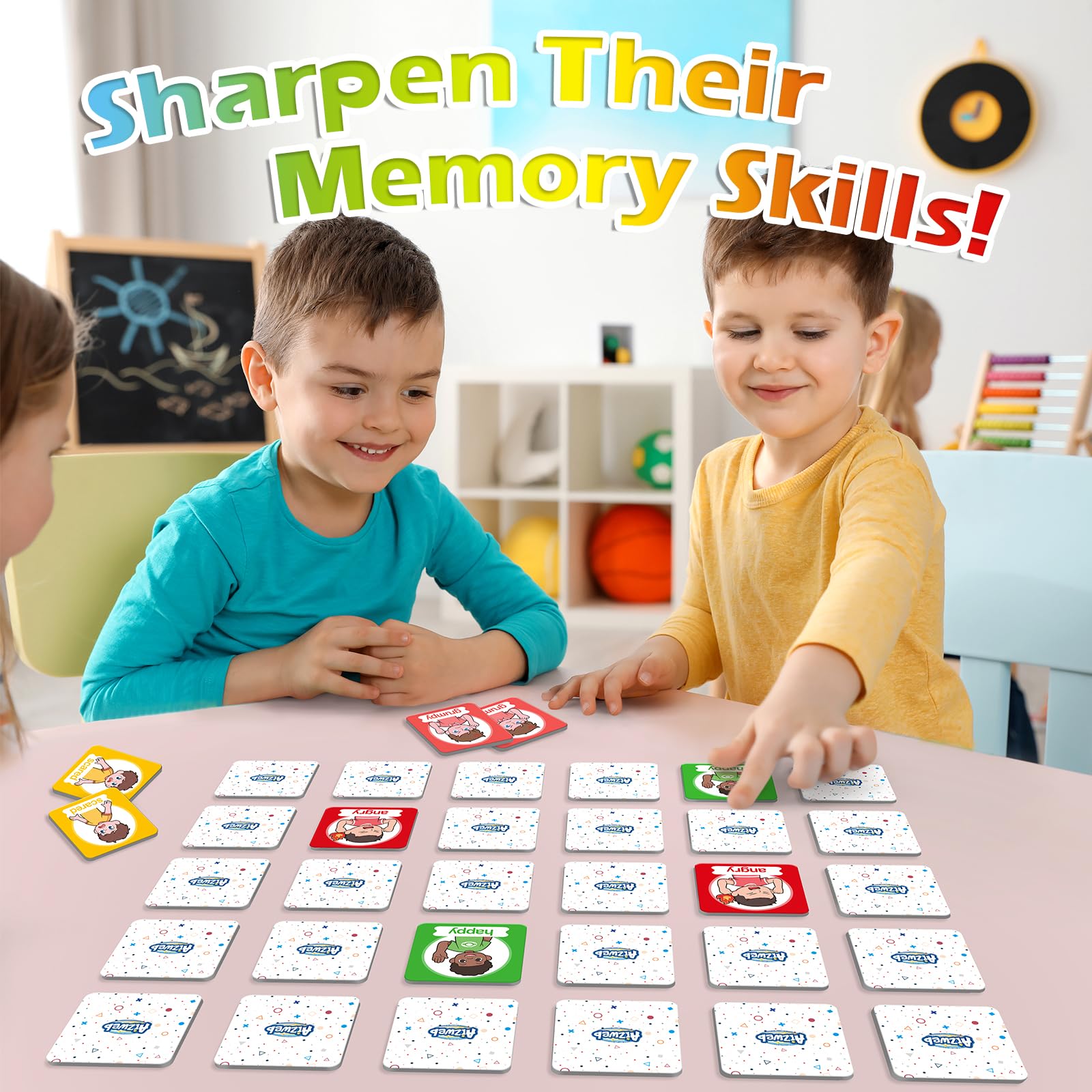 Aizweb Feelings Emotions Match Game,Memory Game,Social Emotional Learning Activities,Toddler Baby Flash Cards,Calm Down Corner Supplies,Educational Toys for Pre K Preschool Kindergarten Autism ADHD