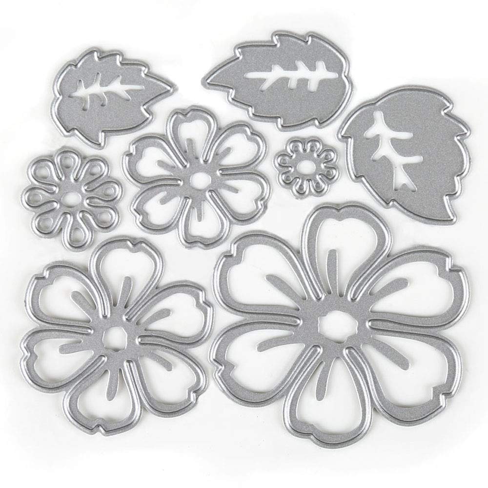 3D Flowers Cutting Dies Spring Flowers Die Cuts for Card Making, Valentine's Day 3D Flowers and Leaves Dies Die Cut Spring Summer Flowers Dies for DIY Scrapbooking Photo Album Card Craft Decoration