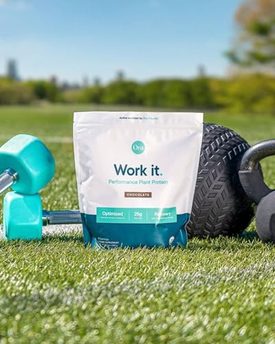 Ora Organic Work It: Ultra Clean Plant-Based Protein Powder Optimized for Recovery and Performance - with Tart Cherry, ProHydrolase, and Probiotics - 15 Servings (Chocolate, 15)