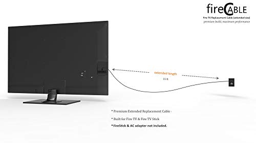 fireCable Super Long (15') Streaming Stick USB Cable, Replacement Adapter for Streaming TV Sticks (Eliminates Extension Cords)
