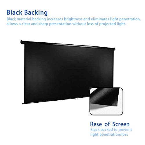 110" Motorized Projector Screen Electric Diagonal Automatic Projection 16:9 HD Movies Screen for Home Theater Presentation Education Outdoor Indoor W/Wireless Remote and Wall/Ceiling Mount (Black)