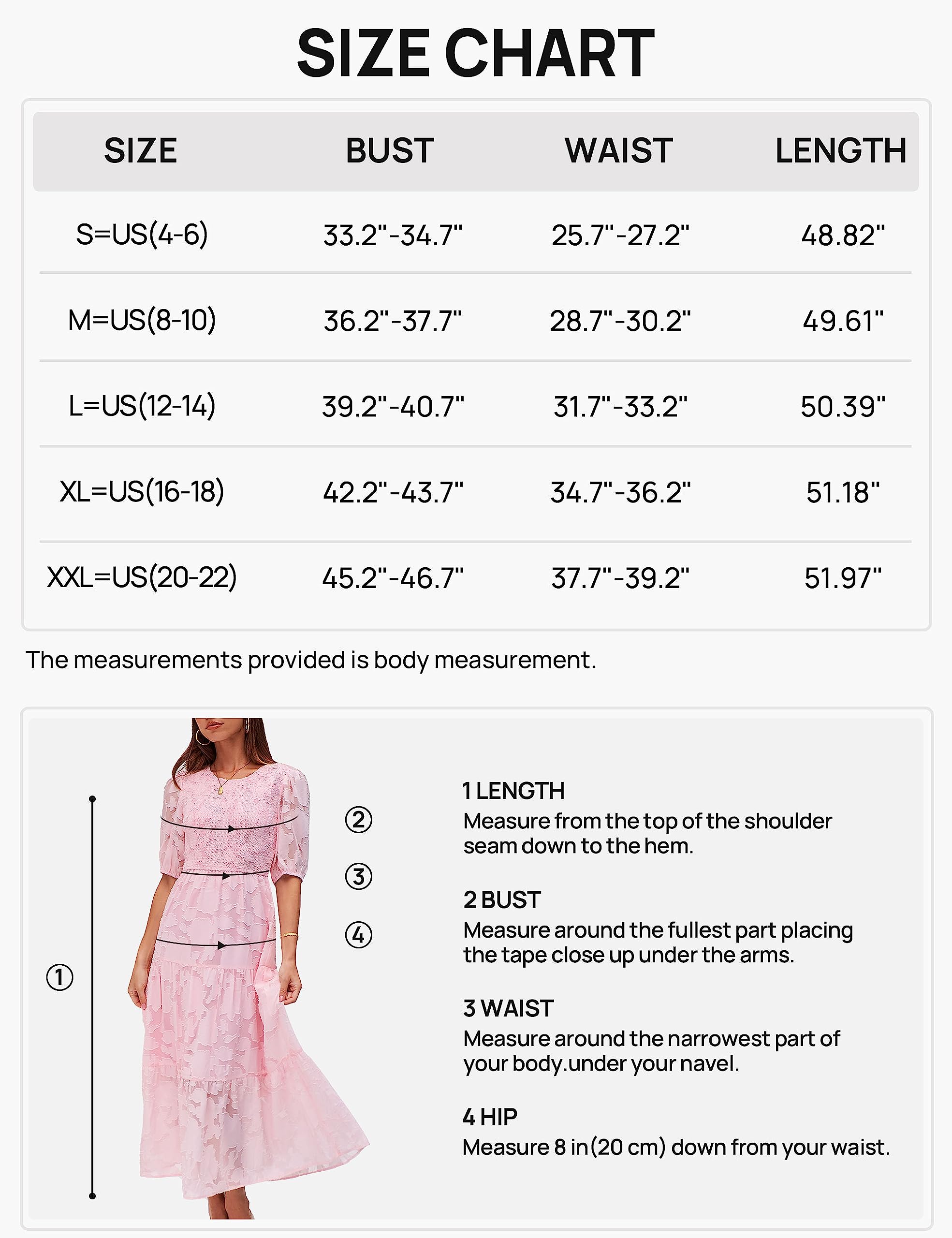 MEROKEETY Women's 2025 Summer Cute Bubble Sleeve Shirred Bohemian Dress Flowy Pleated Midi Long Dresses,Tearose,L