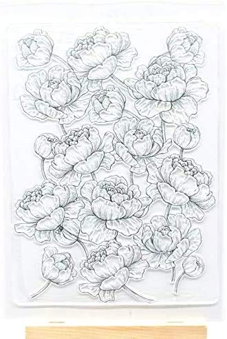 Welcome to Joyful Home 2pc/Set Different Flower Background Clear Stamp for Card Making Decoration and Scrapbooking 11x16cm