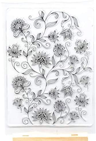 Welcome to Joyful Home 2pc/Set Different Flower Background Clear Stamp for Card Making Decoration and Scrapbooking 11x16cm