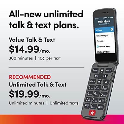 Jitterbug Flip2 Cell Phone for Seniors Red