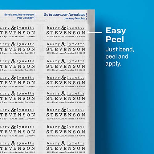 Avery Glossy Crystal Clear Return Address Labels for Laser & Inkjet Printers, 2/3" x 1-3/4" 600 Labels (6520)