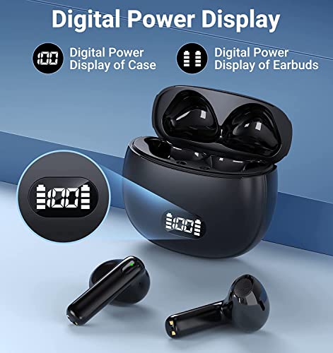 Wireless Earbuds meyer Bluetooth Headphones In Over Ear Bluetooth 5.3 Earphones with Microphone, Waterproof Ear Buds for Workout Sport Running Gym Gaming, HiFi Stereo LED Display, USB-C, Touch Control
