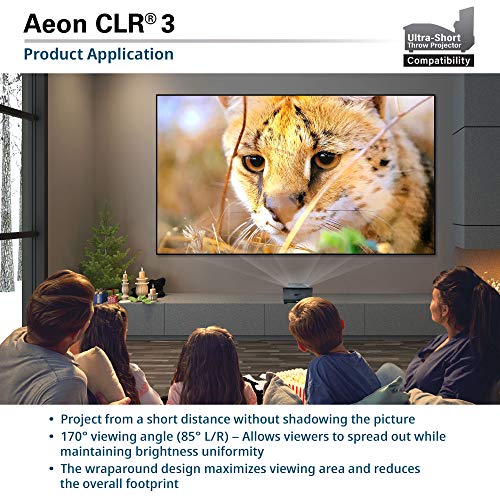 EliteProjector Screens Aeon CLR® 3, 115" Diag. 16:9, Edge Free® Ceiling Ambient Light Rejecting Fixed Frame Projector Screen, AR115H-CLR3